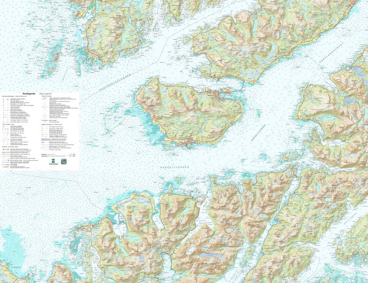Municipality of Hadsel Map by The Norwegian Mapping Authority | Avenza Maps
