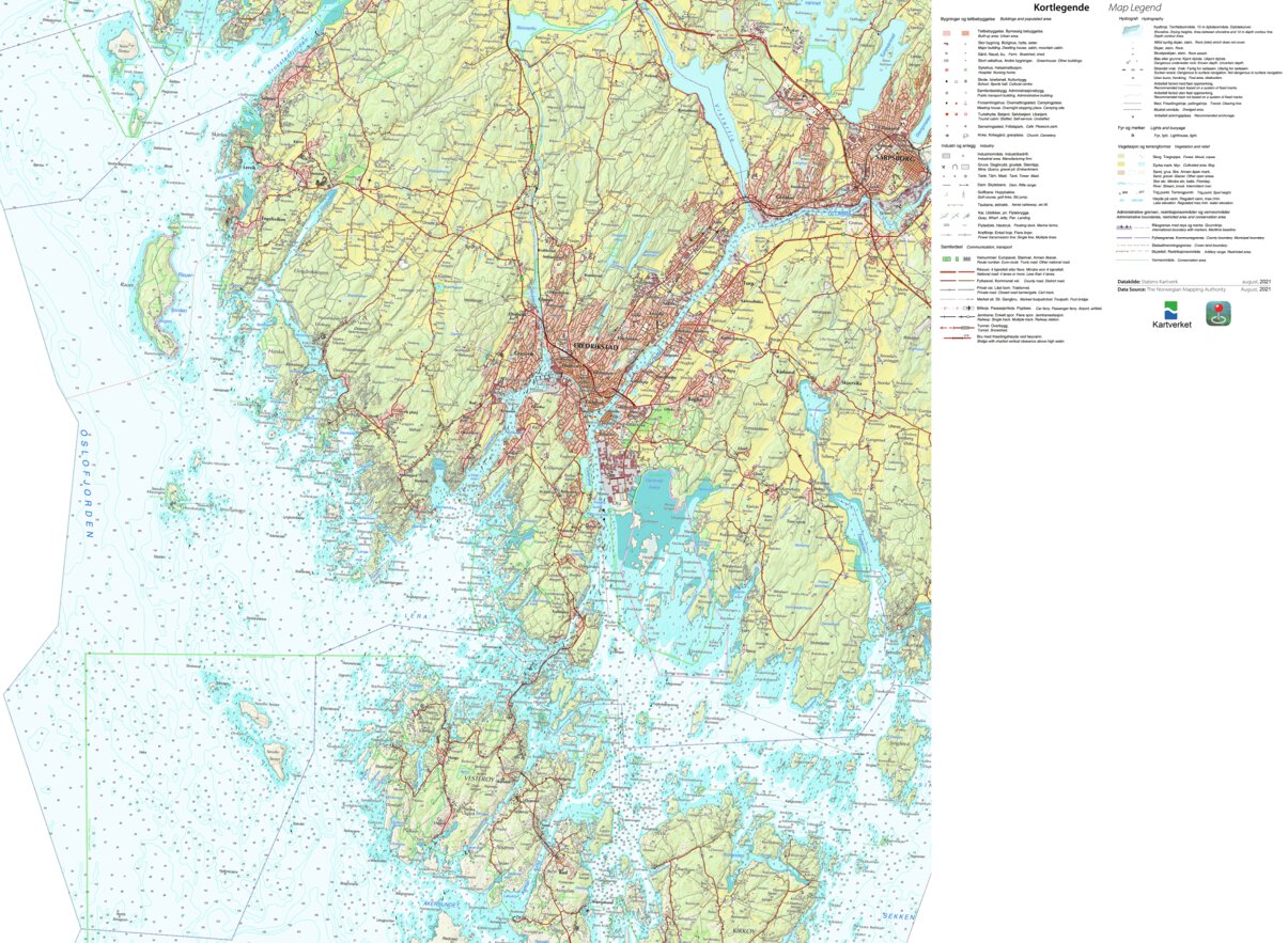 Municipality of Fredrikstad Map by The Norwegian Mapping Authority | Avenza Maps