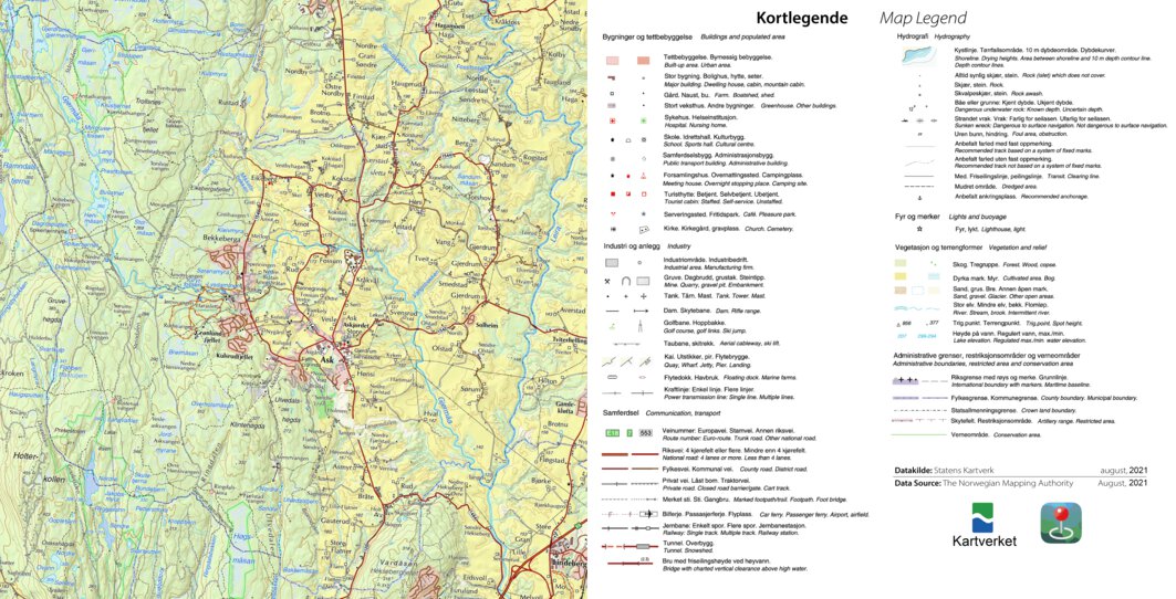Municipality of Gjerdrum Map by The Norwegian Mapping Authority ...
