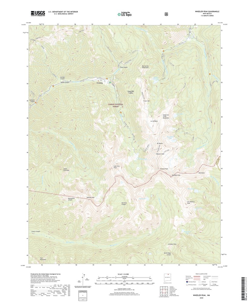 Wheeler Peak, NM (2020, 24000-Scale) Map by United States Geological ...
