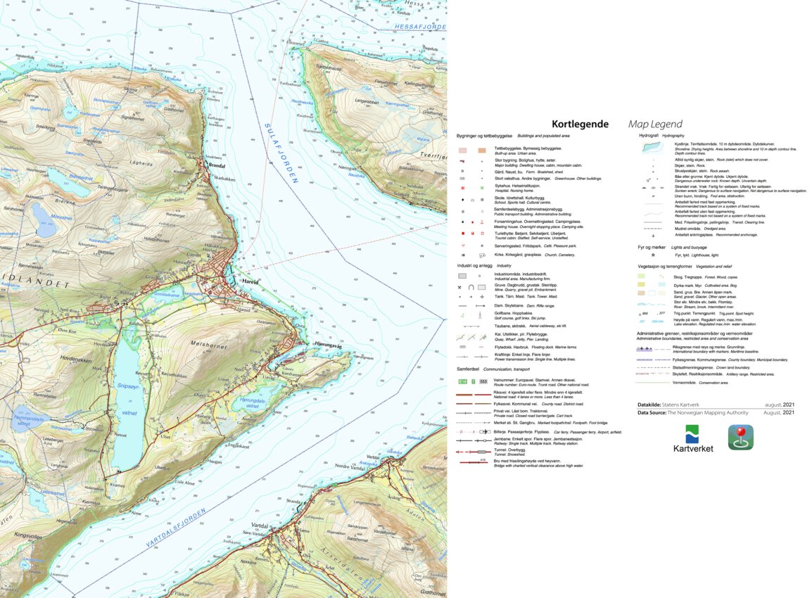 Municipality of Hareid Map by The Norwegian Mapping Authority | Avenza Maps