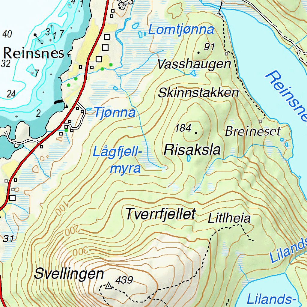 Municipality of Sortland Map by The Norwegian Mapping Authority ...