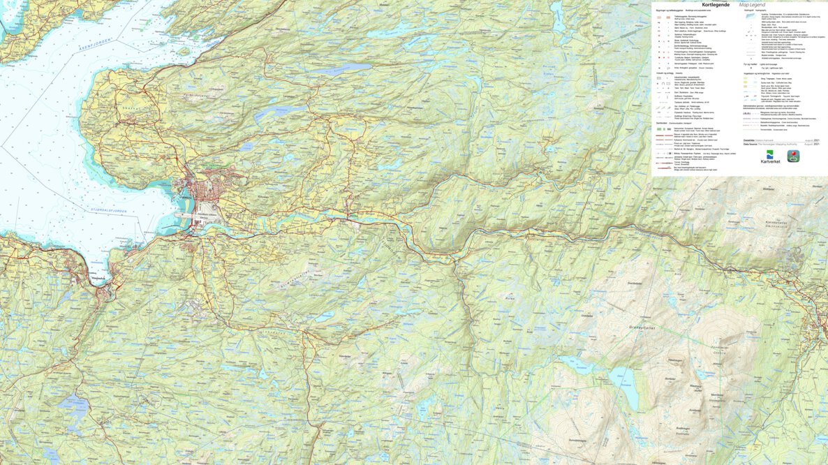 Municipality of Stjørdal Map by The Norwegian Mapping Authority ...