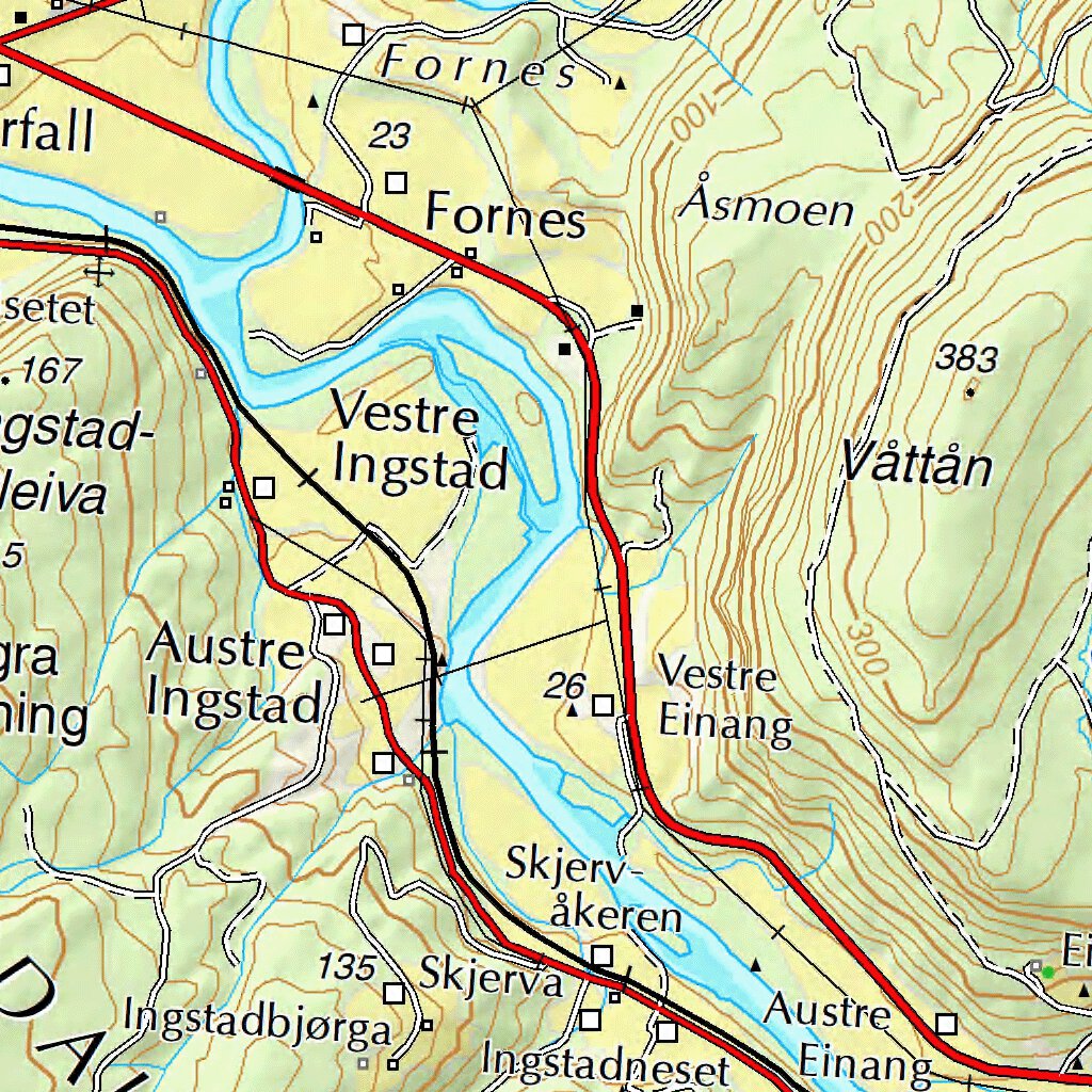 Municipality of Stjørdal Map by The Norwegian Mapping Authority ...