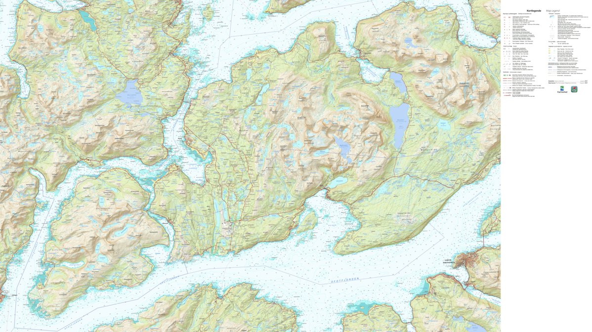 Municipality of Tjeldsund Map by The Norwegian Mapping Authority ...