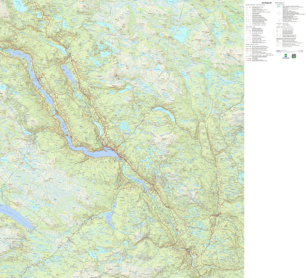 Municipality of Nord-Aurdal Map by The Norwegian Mapping Authority ...