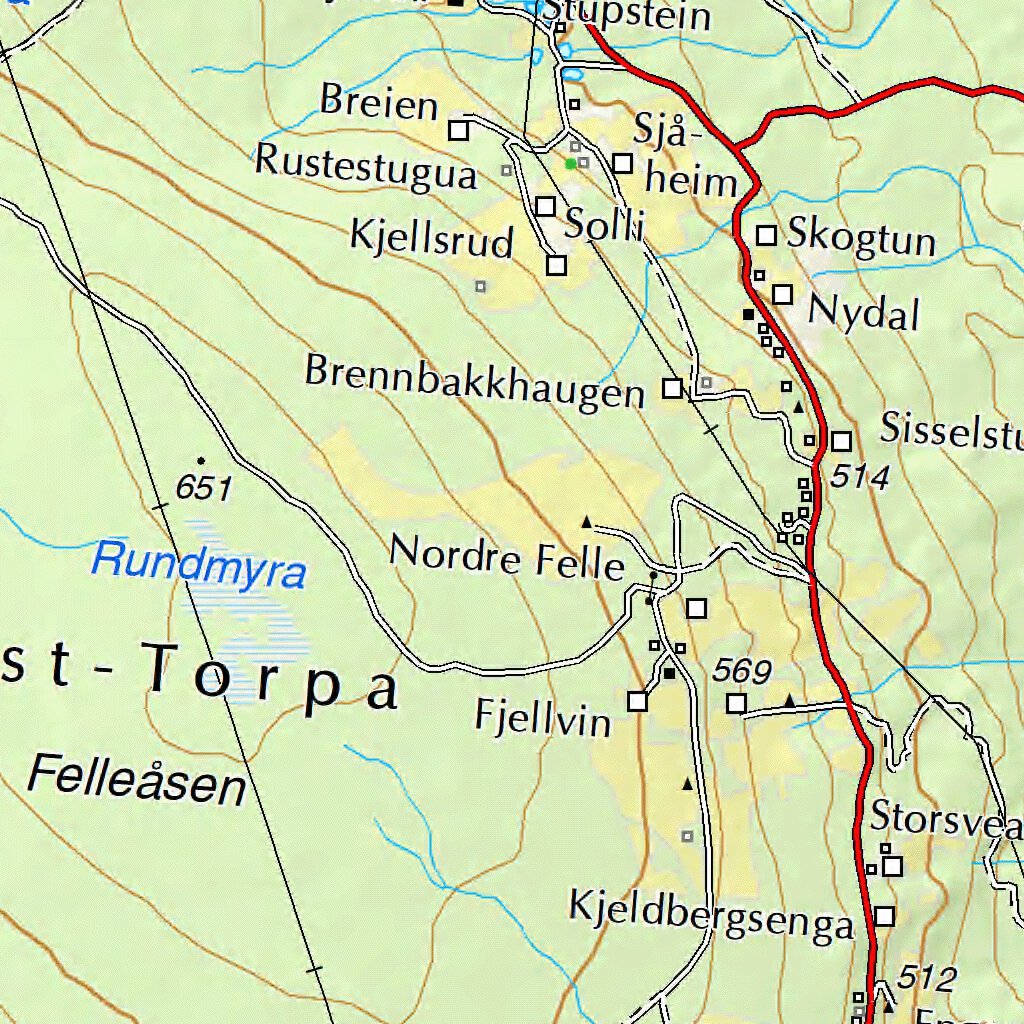 Municipality of Nordre Land Map by The Norwegian Mapping Authority ...