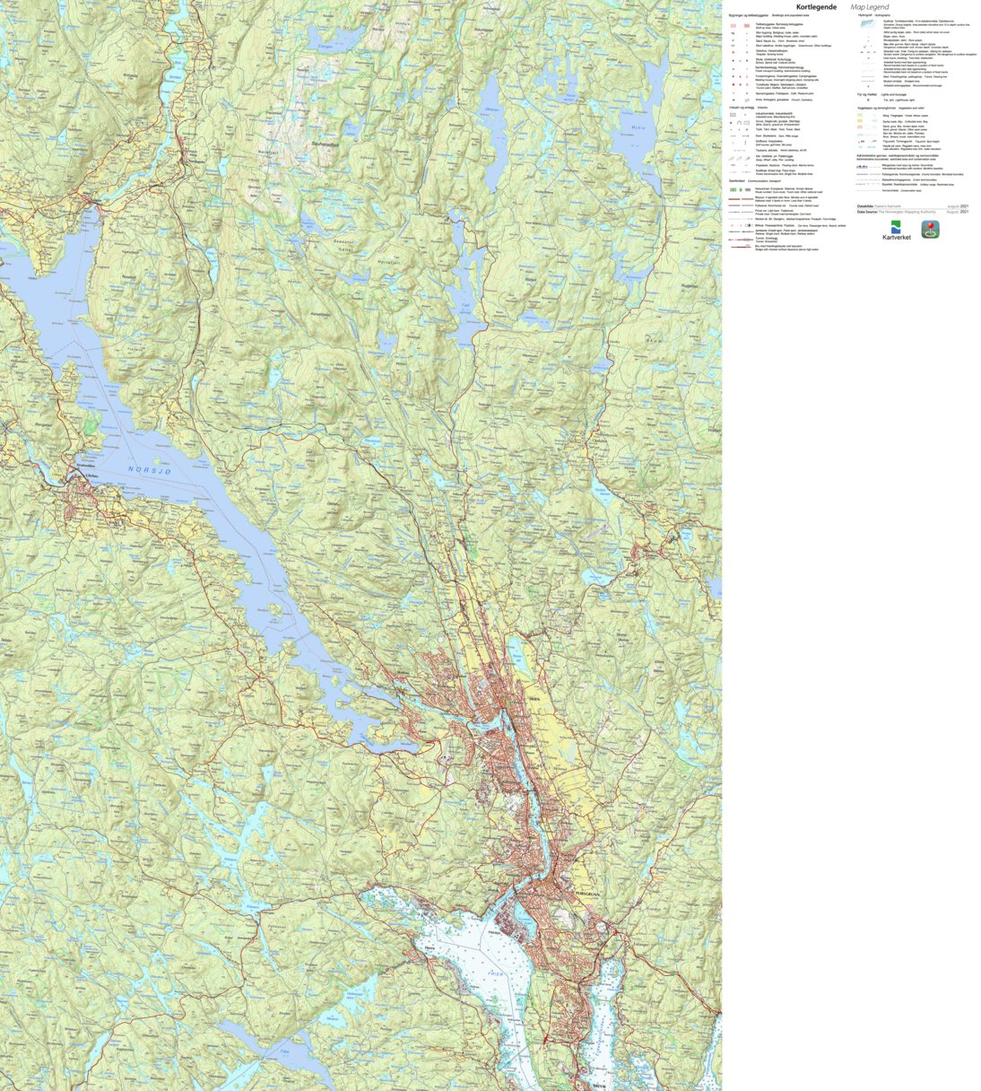 Municipality of Skien Map by The Norwegian Mapping Authority | Avenza Maps