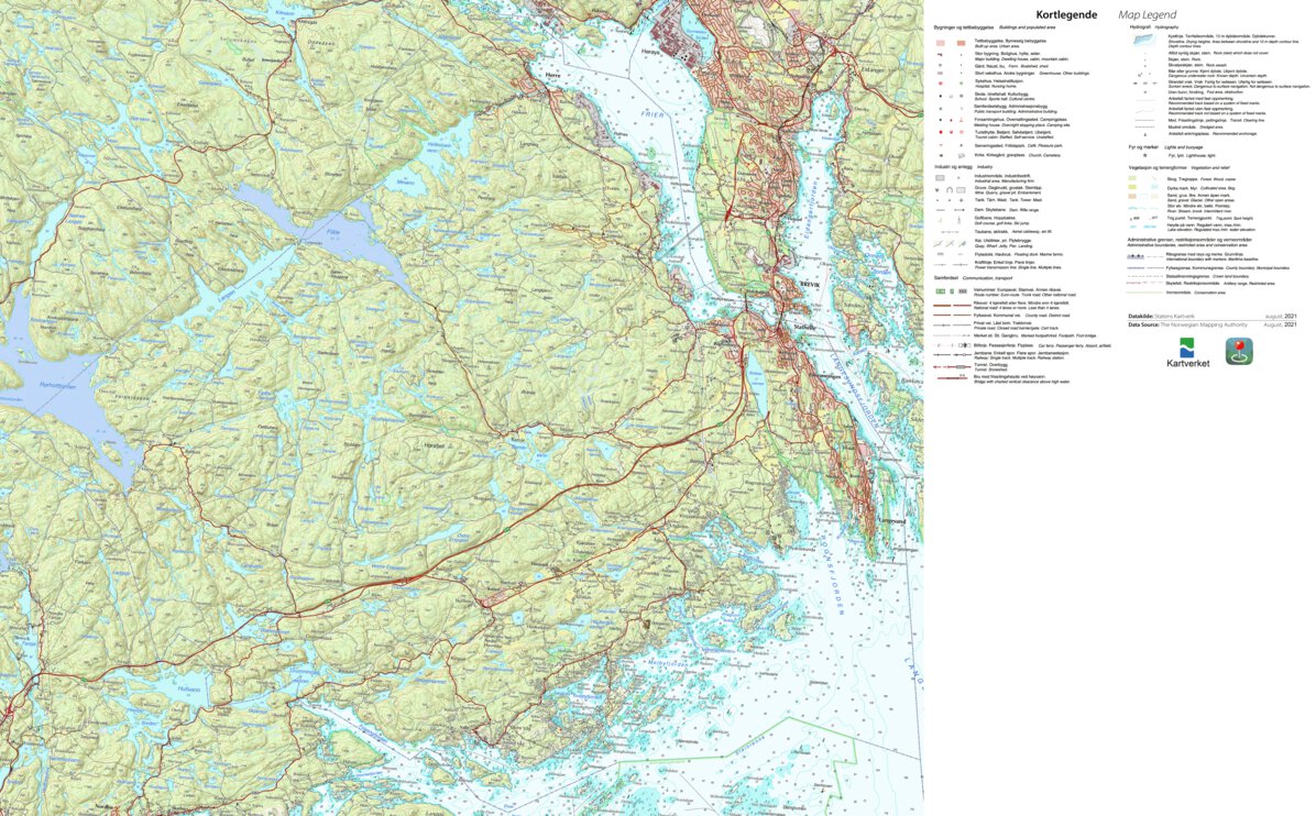 Municipality of Bamble Map by The Norwegian Mapping Authority | Avenza Maps