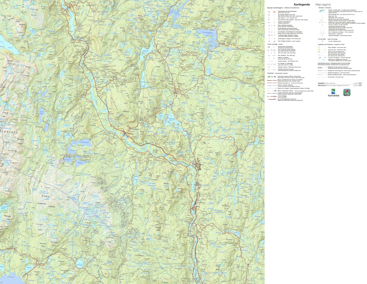 Municipality of Flesberg Map by The Norwegian Mapping Authority ...