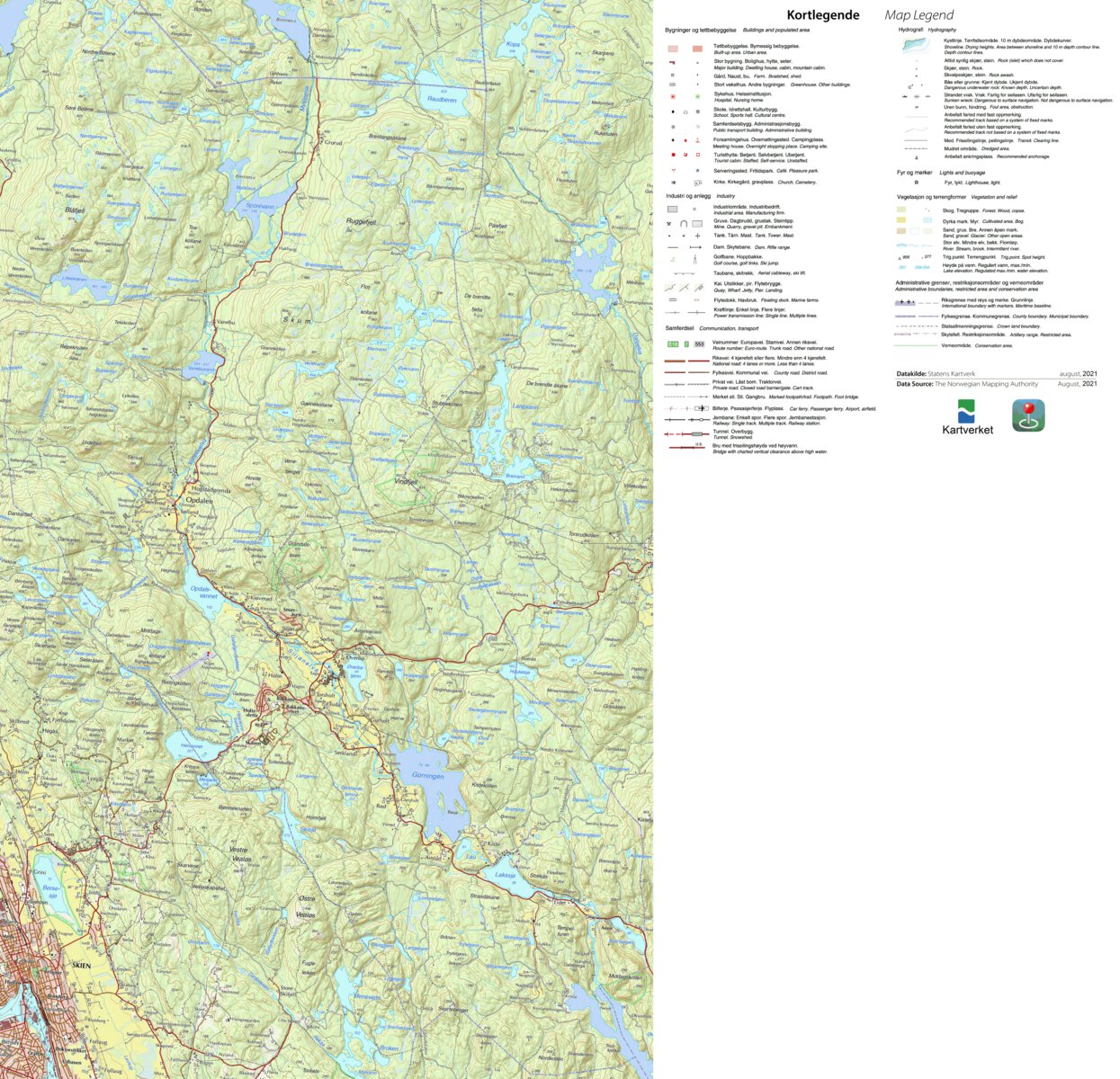 Municipality of Siljan Map by The Norwegian Mapping Authority | Avenza Maps