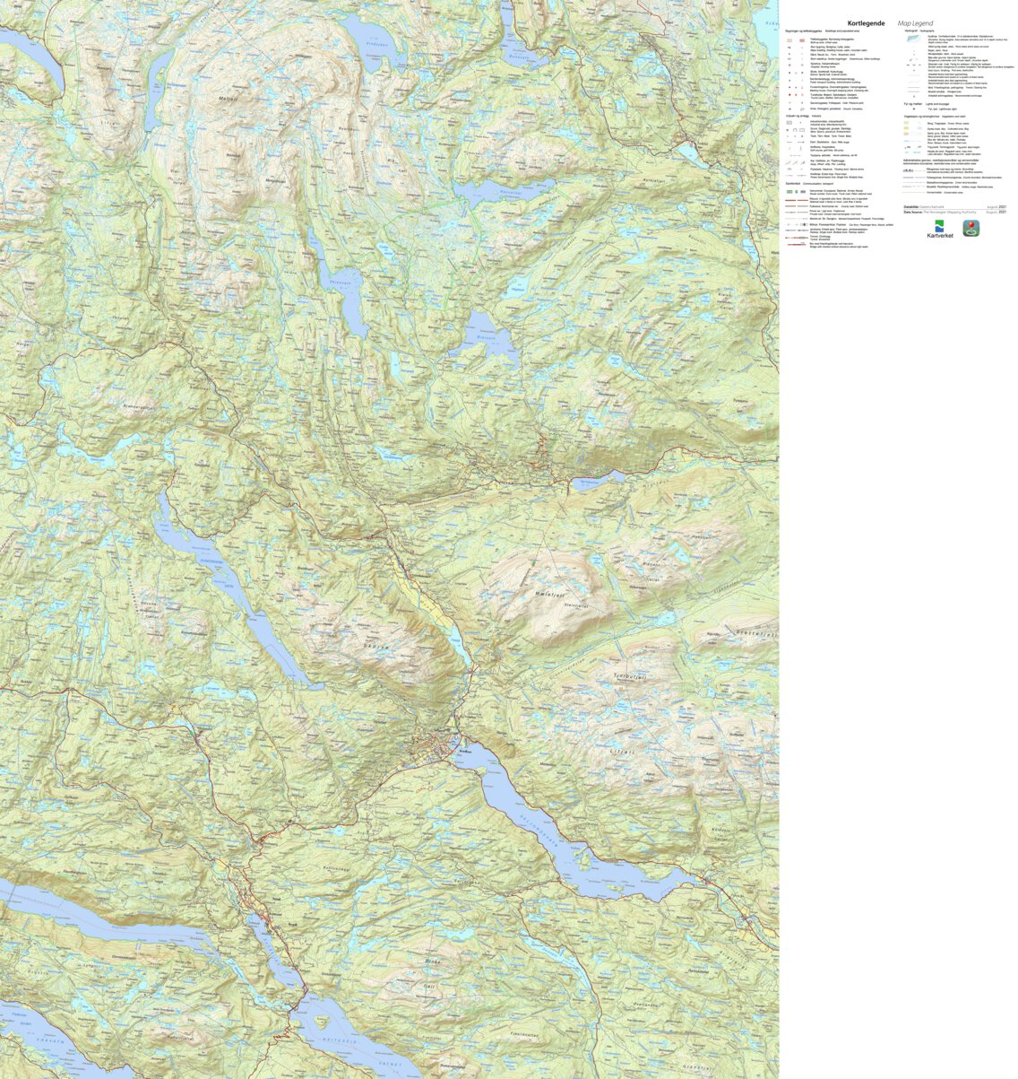 Municipality of Seljord Map by The Norwegian Mapping Authority | Avenza ...