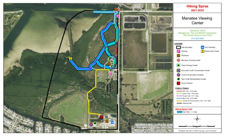 Manatee Viewing Center Hiking Spree Map by Florida Fish and Wildlife ...