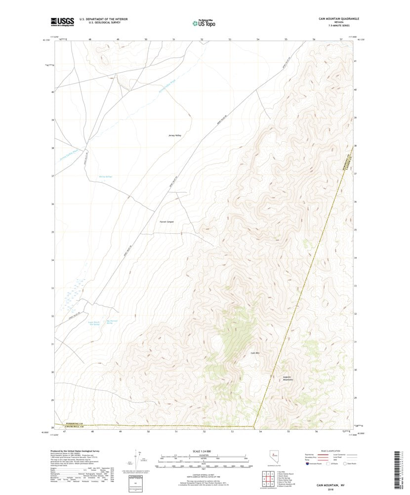 Cain Mountain, NV (2018, 24000-Scale) Map by United States Geological ...
