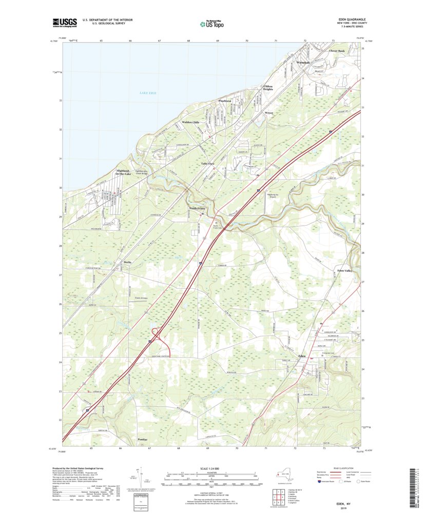Eden, NY (2019, 24000-Scale) Map by United States Geological Survey ...