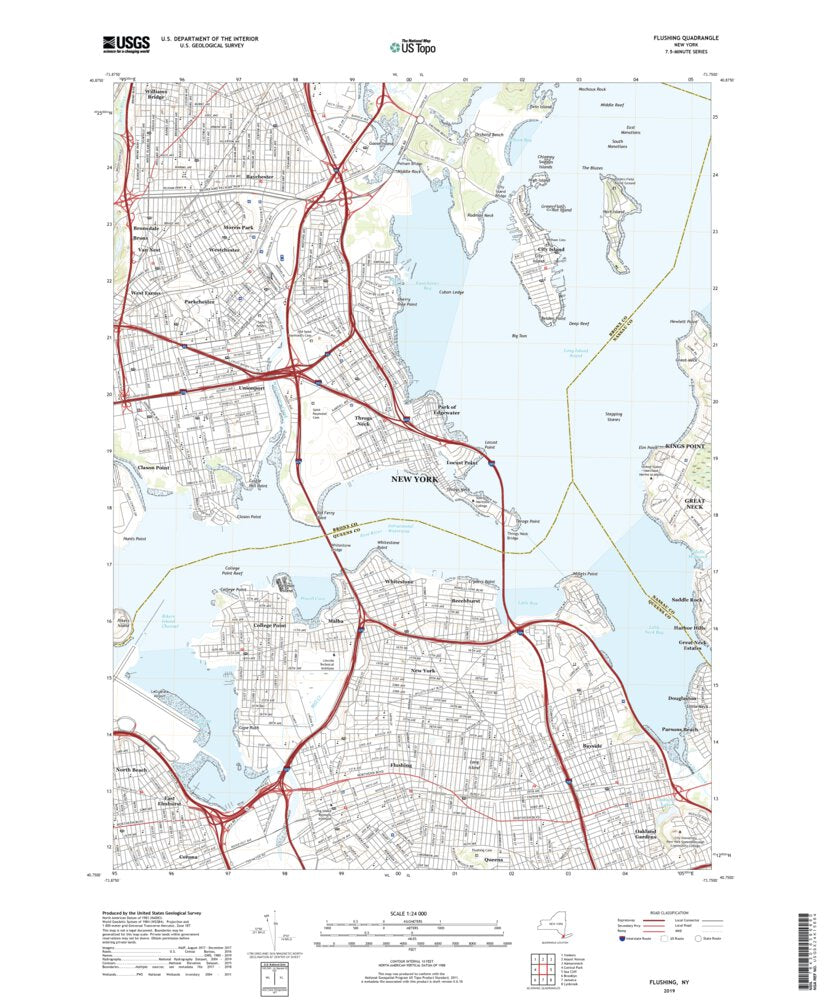 Flushing, NY (2019, 24000-Scale) Map by United States Geological Survey ...