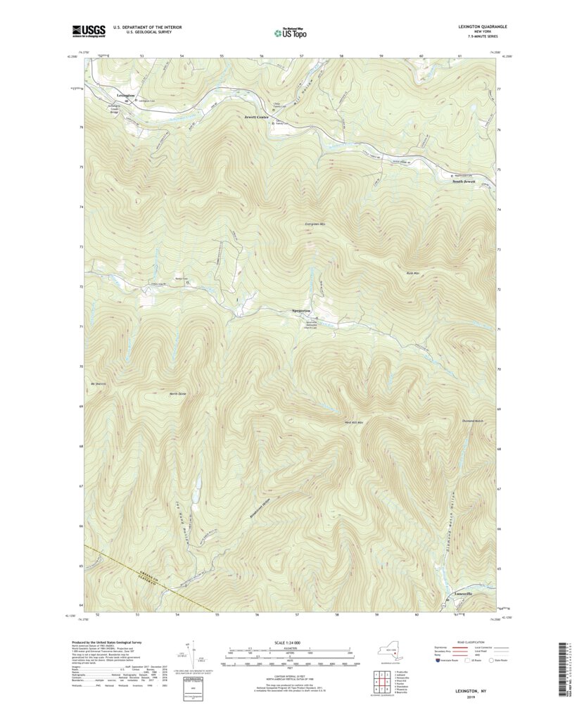 Lexington, NY (2019, 24000-Scale) Map by United States Geological ...