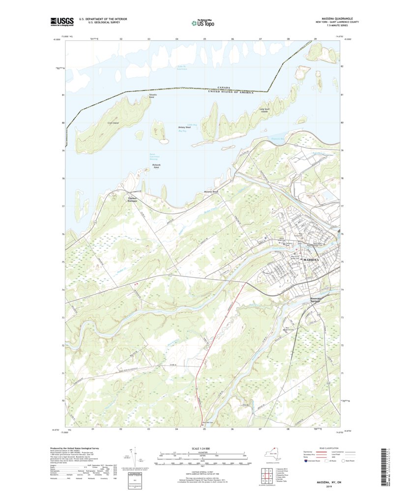 Massena, NY (2019, 24000-Scale) Map by United States Geological Survey ...