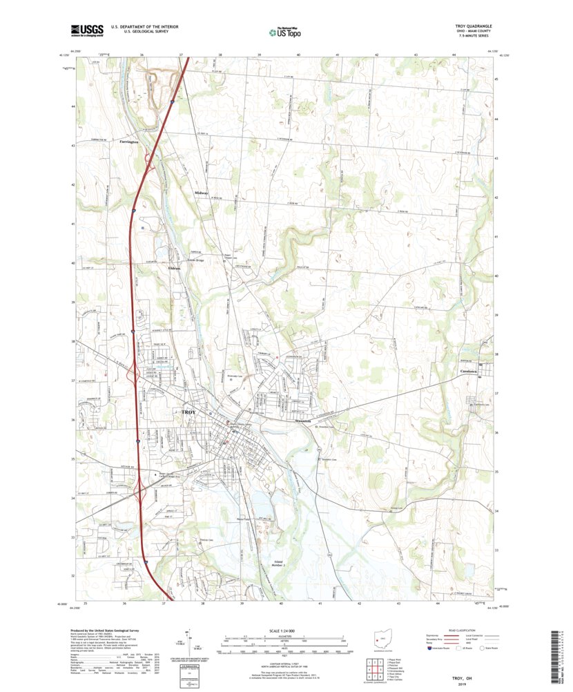 Troy, OH (2019, 24000-Scale) Map by United States Geological Survey ...