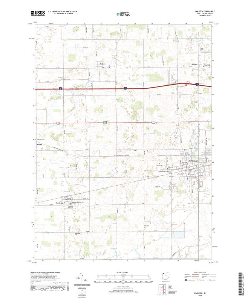 Wauseon, OH (2019, 24000-Scale) Map by United States Geological Survey ...