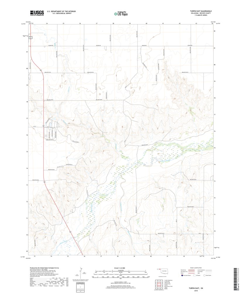 Turpin East, OK (2018, 24000-Scale) Map by United States Geological ...