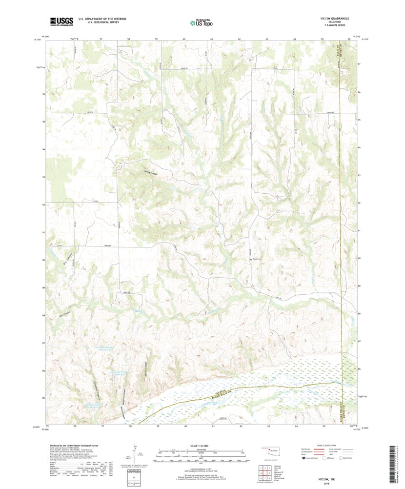 Vici SW, OK (2018, 24000-Scale) Map by United States Geological Survey ...
