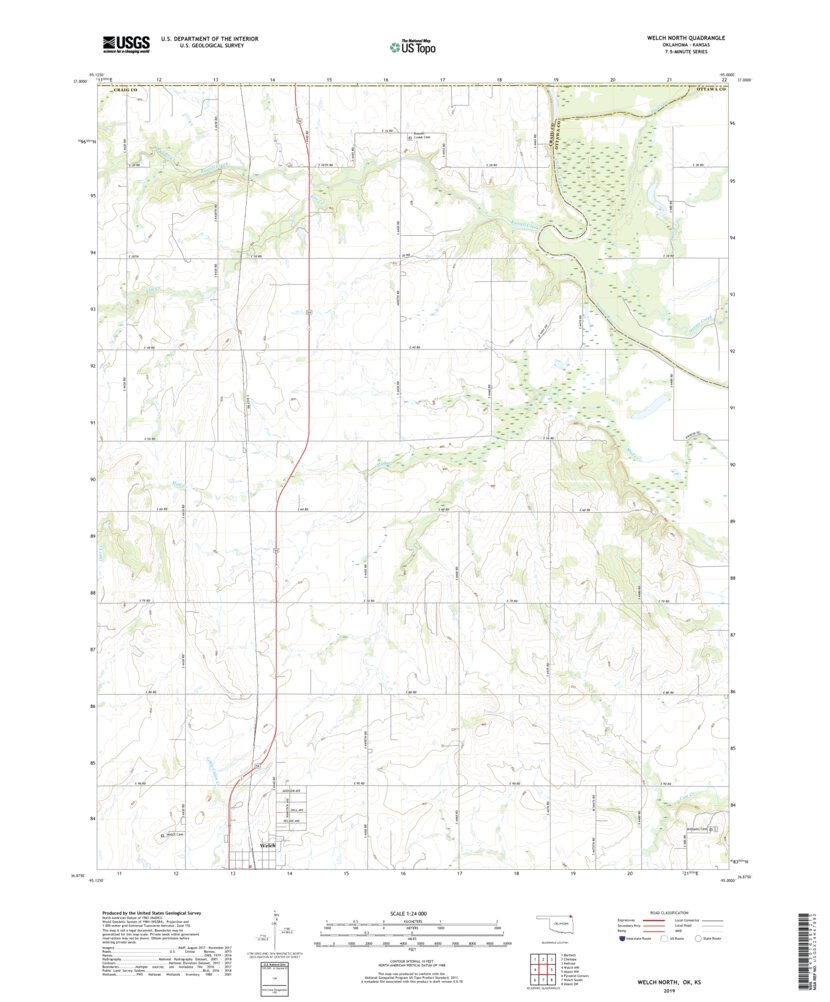 Welch North, OK (2019, 24000-Scale) Map by United States Geological ...