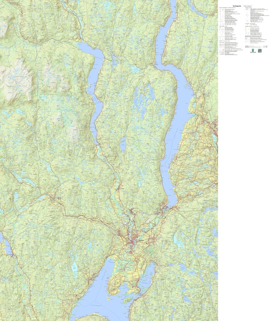 Municipality of Ringerike Map by The Norwegian Mapping Authority ...