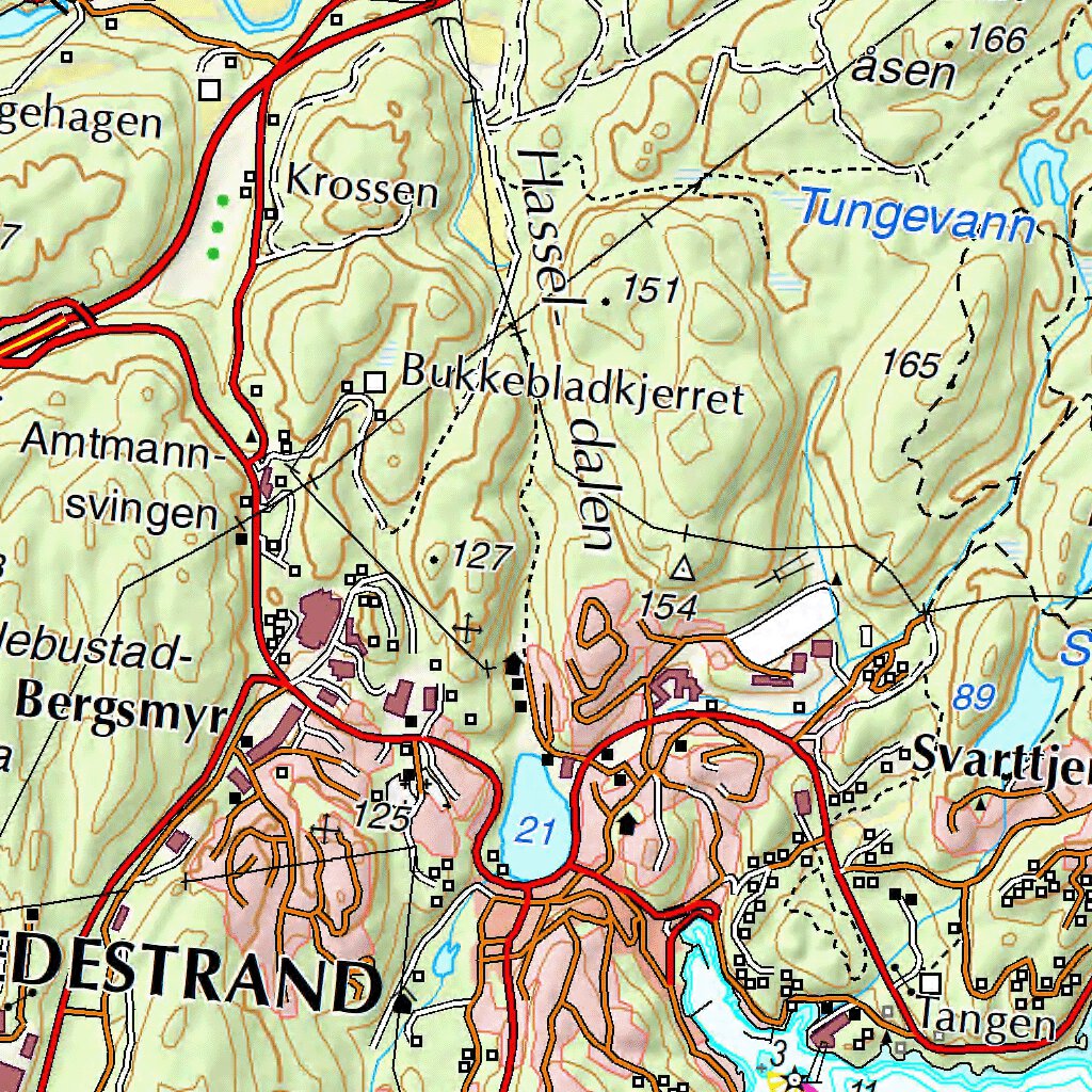 Municipality of Tvedestrand Map by The Norwegian Mapping Authority ...