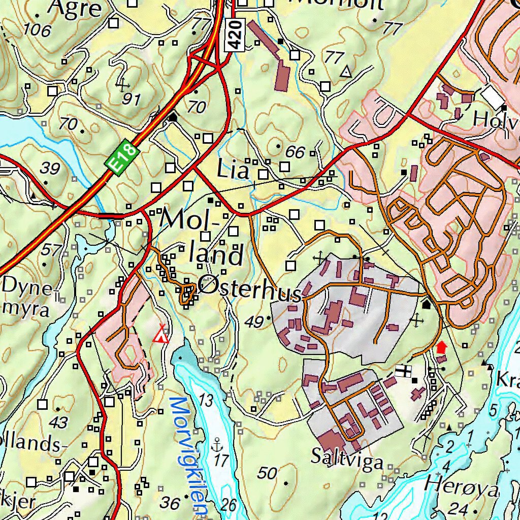 Municipality of Grimstad Map by The Norwegian Mapping Authority ...