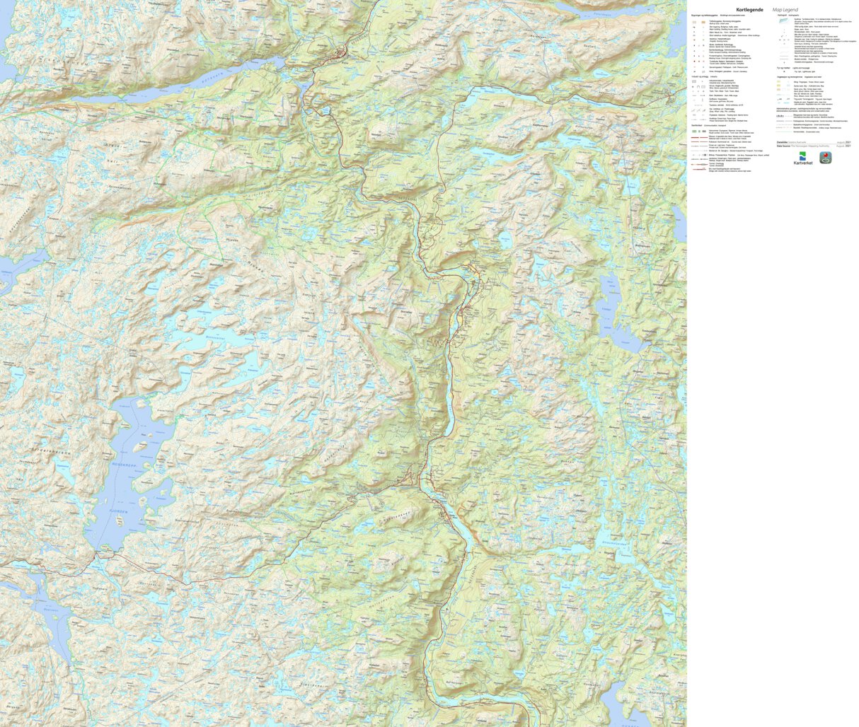 Municipality of Valle Map by The Norwegian Mapping Authority | Avenza Maps