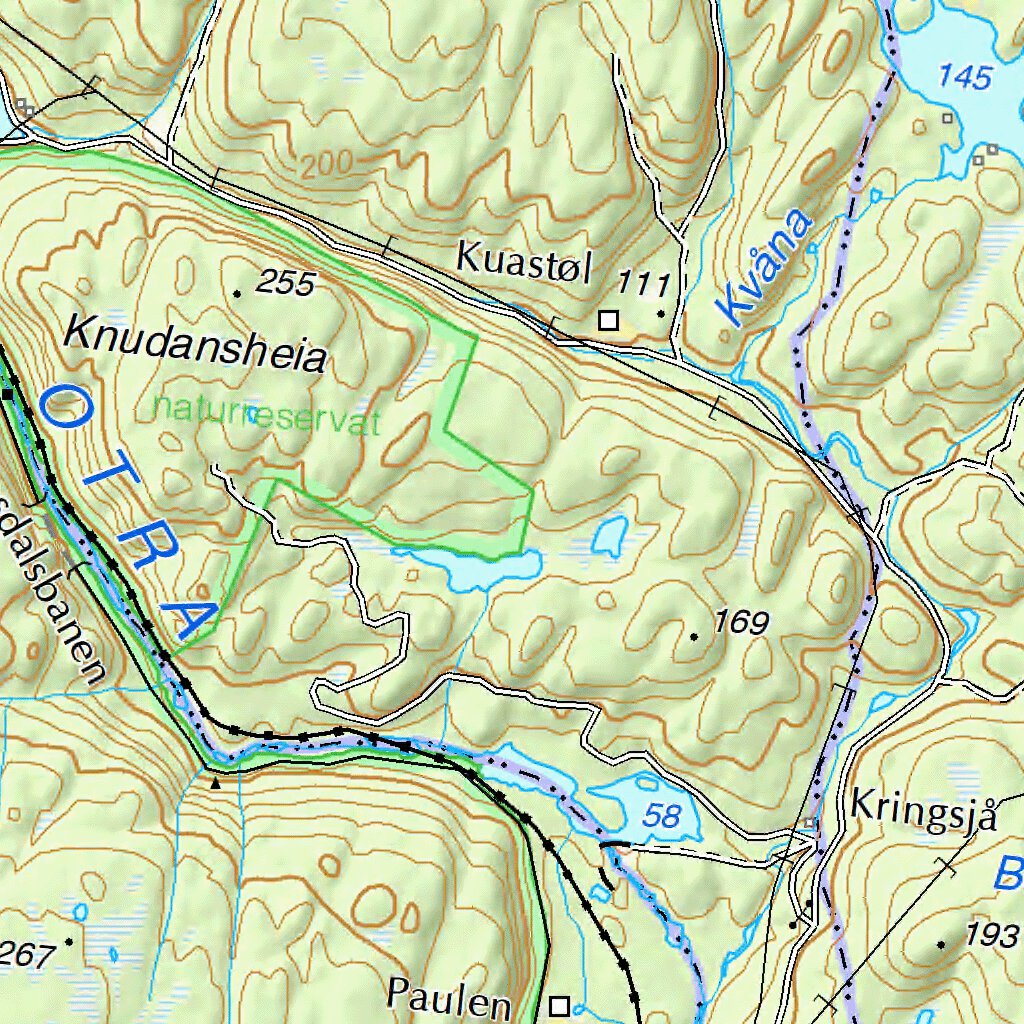 Municipality of Vennesla Map by The Norwegian Mapping Authority ...