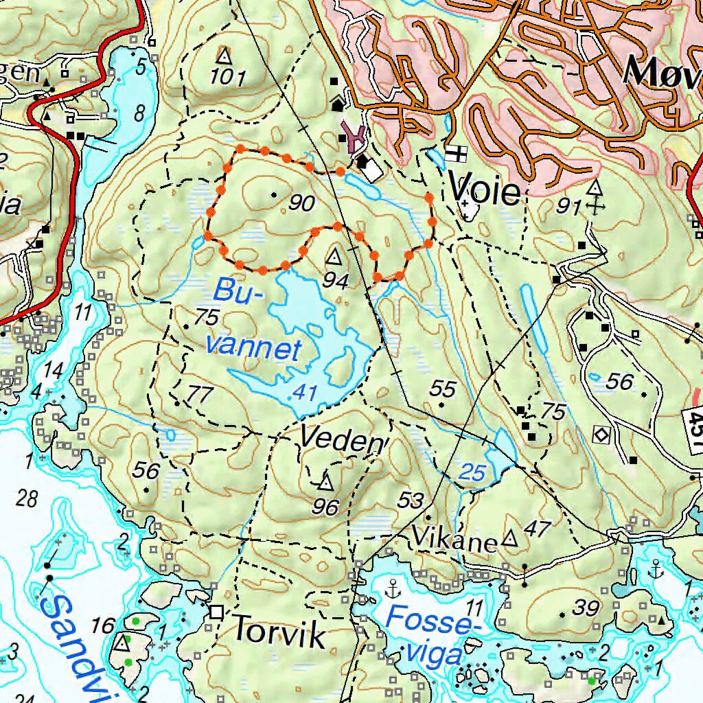 Municipality of Kristiansand Map by The Norwegian Mapping Authority ...