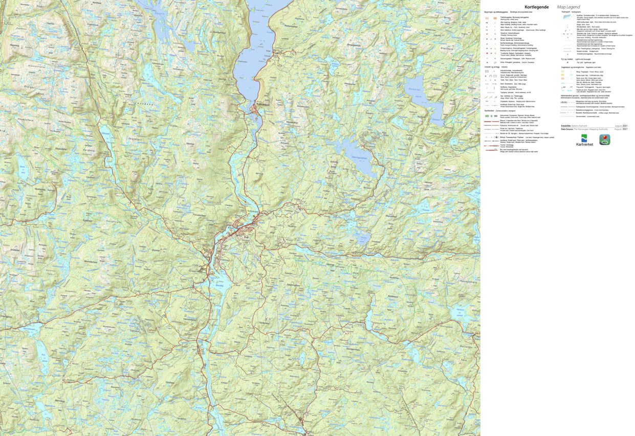 Municipality of Evje og Hornnes Map by The Norwegian Mapping Authority ...