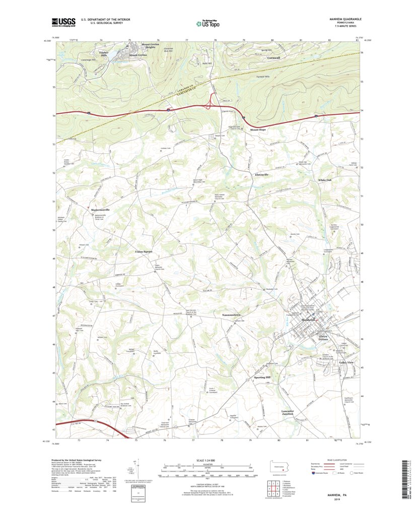 Manheim, PA (2019, 24000-Scale) Map by United States Geological Survey ...