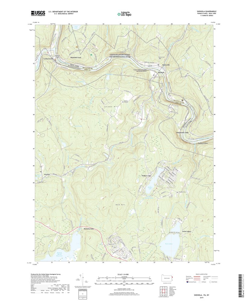 Shohola, PA (2019, 24000-Scale) Map by United States Geological Survey ...