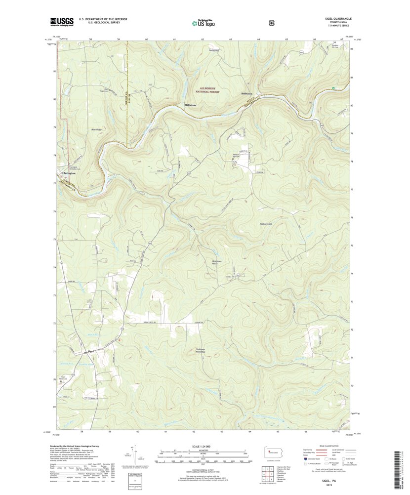 Sigel, PA (2019, 24000-Scale) Map by United States Geological Survey ...