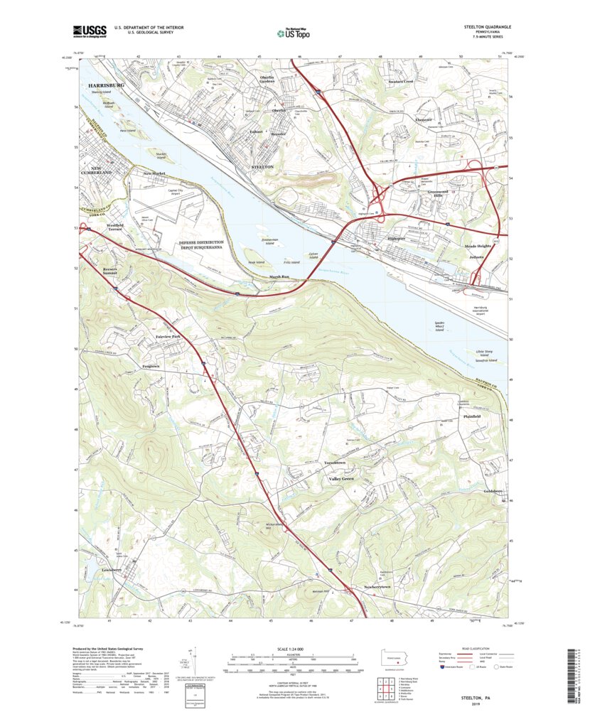 Steelton, PA (2019, 24000-Scale) Map by United States Geological Survey ...