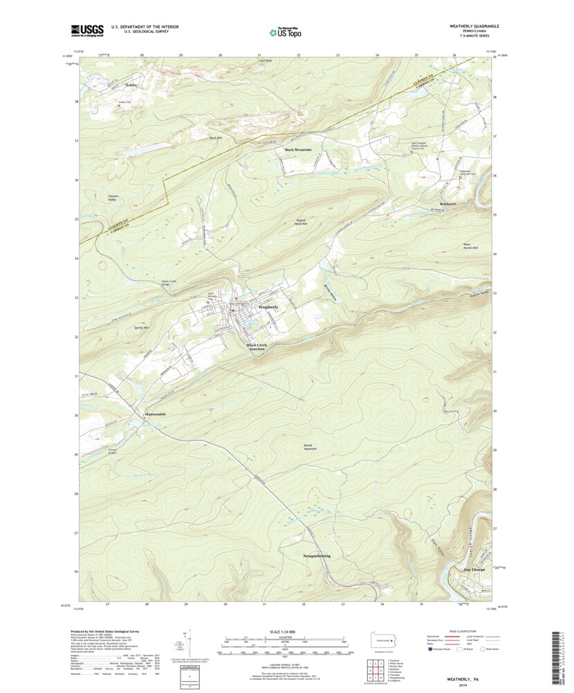 Weatherly, PA (2019, 24000-Scale) Map by United States Geological ...