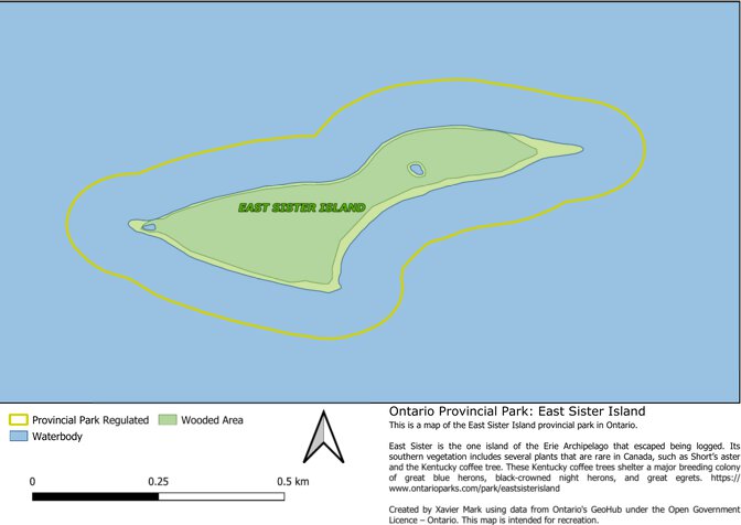 Ontario Nature Reserve: East Sister Island Map by Xavier Maps | Avenza Maps