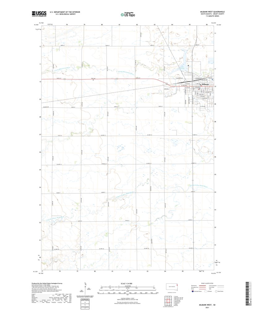 Milbank West, SD (2021, 24000-Scale) Map by United States Geological ...