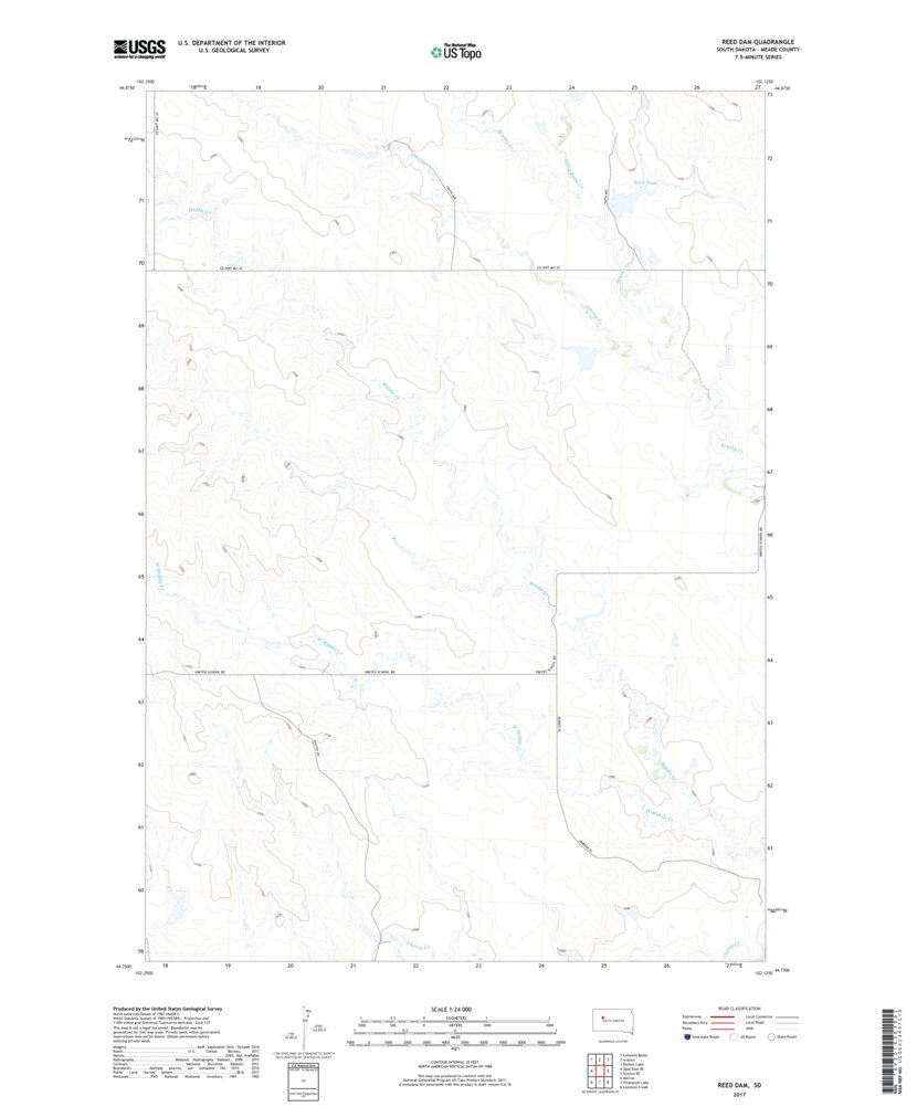 Reed Dam, SD (2017, 24000-Scale) Map by United States Geological Survey ...