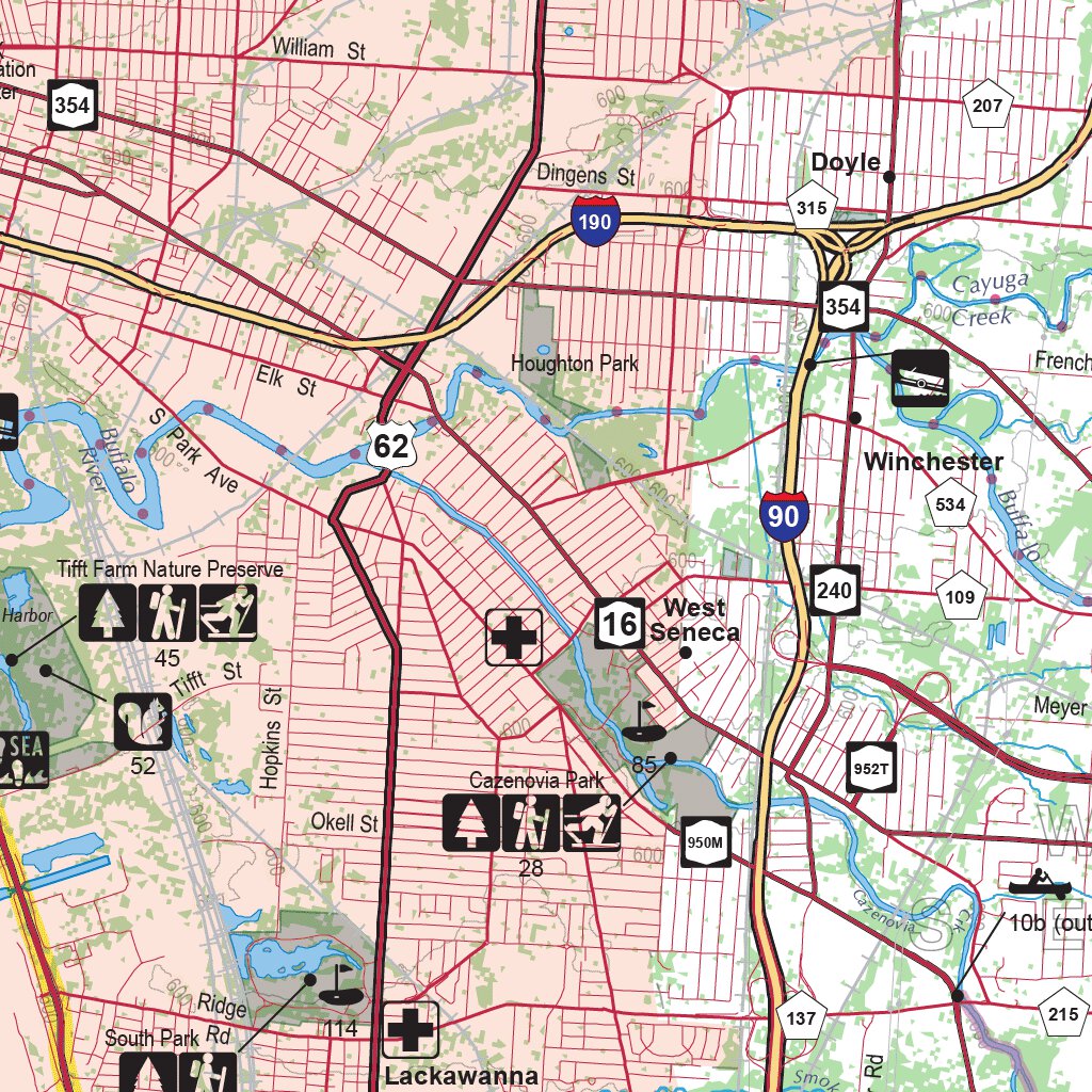 Western NY All-Outdoors Atlas & Field Guide pg. 124-125 Map by ...