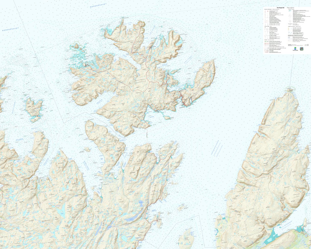 Municipality of Nordkapp Map by The Norwegian Mapping Authority ...