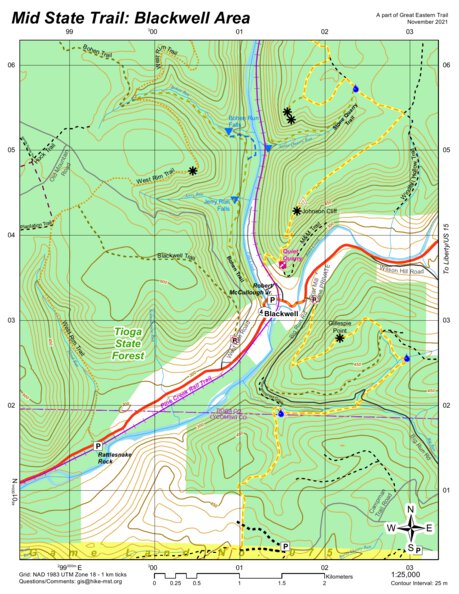 Mid State Trail Blackwell area Map by Mid State Trail Association, Inc ...