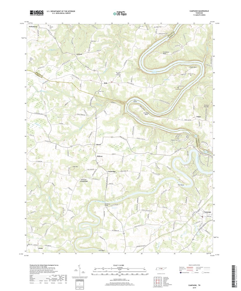 Campaign, TN (2019, 24000-Scale) Map by United States Geological Survey ...