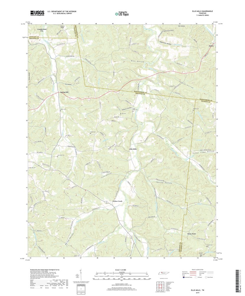 Ellis Mills, TN (2019, 24000-Scale) Map by United States Geological ...