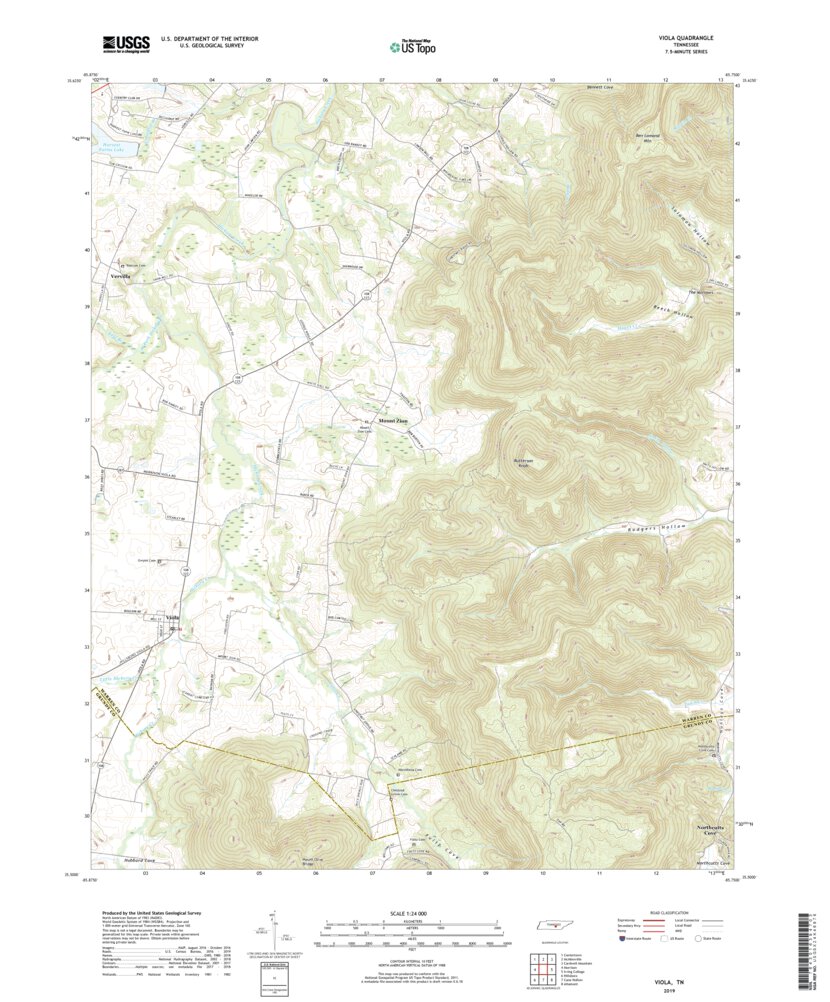 Viola, TN (2019, 24000-Scale) Map by United States Geological Survey ...