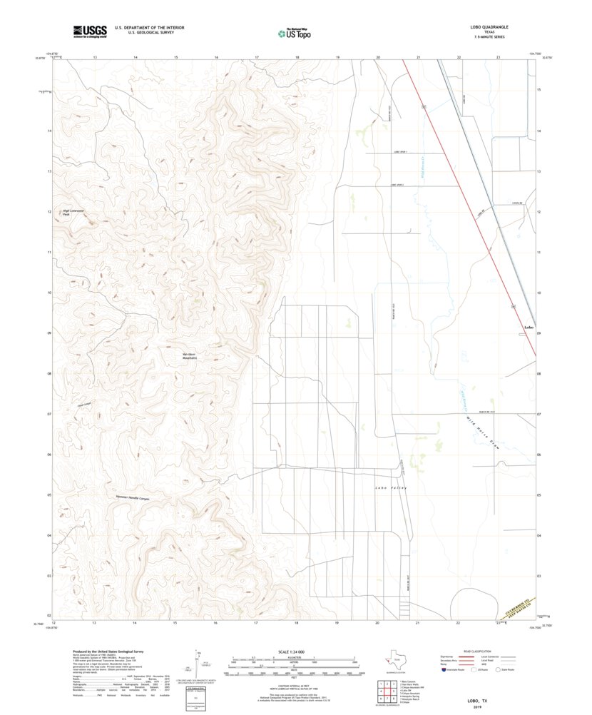 Lobo, TX (2019, 24000-Scale) Map by United States Geological Survey ...