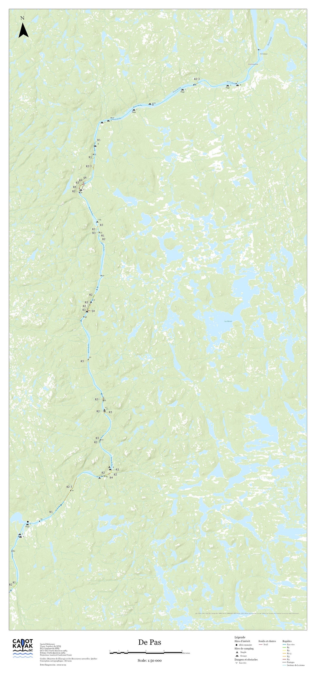 Rivière De Pas Map by Canot Kayak Quebec | Avenza Maps